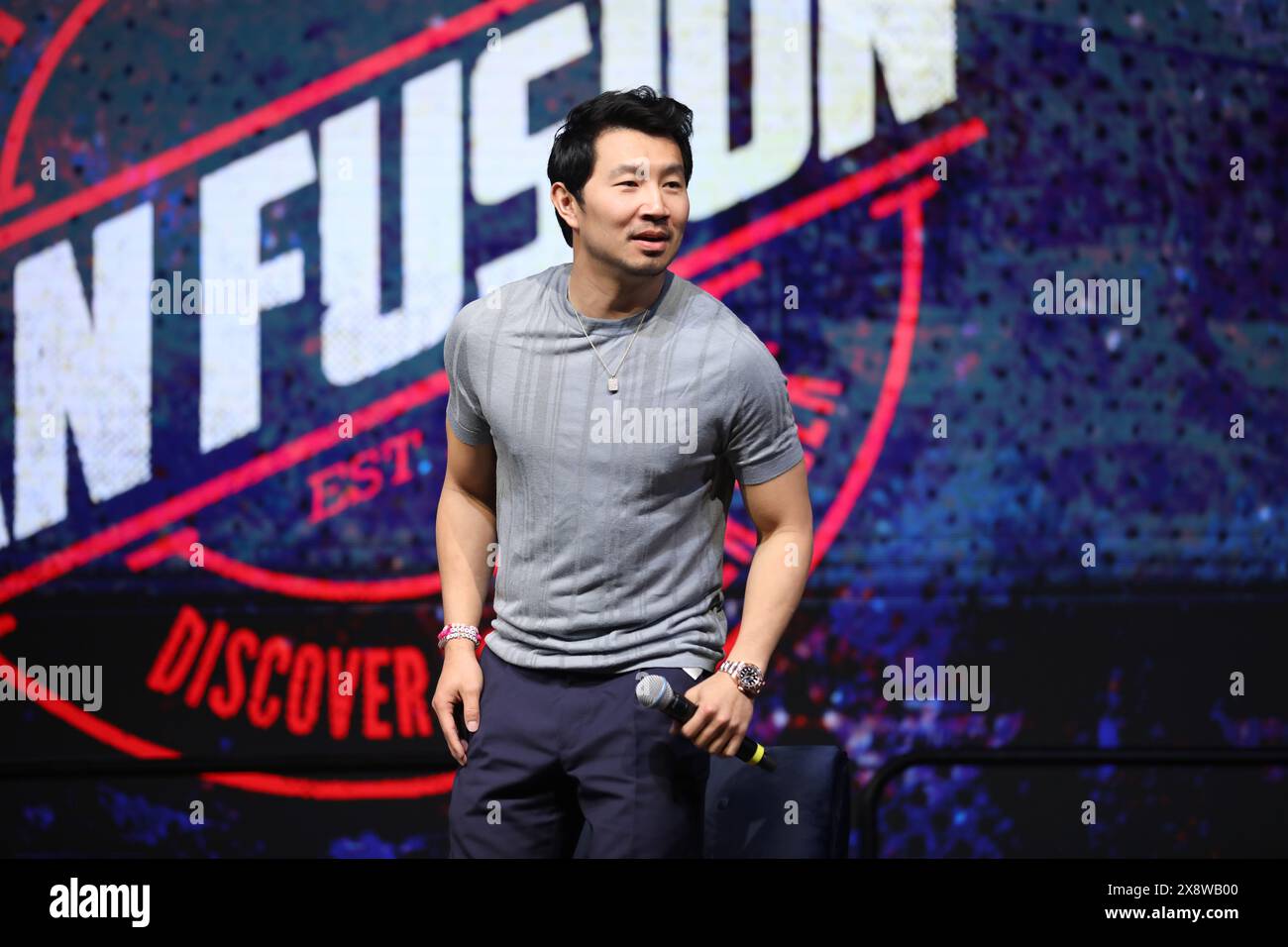 Phoenix, Arizona, USA. 27th May, 2024. Actor SIMU LIU speaks at the ...