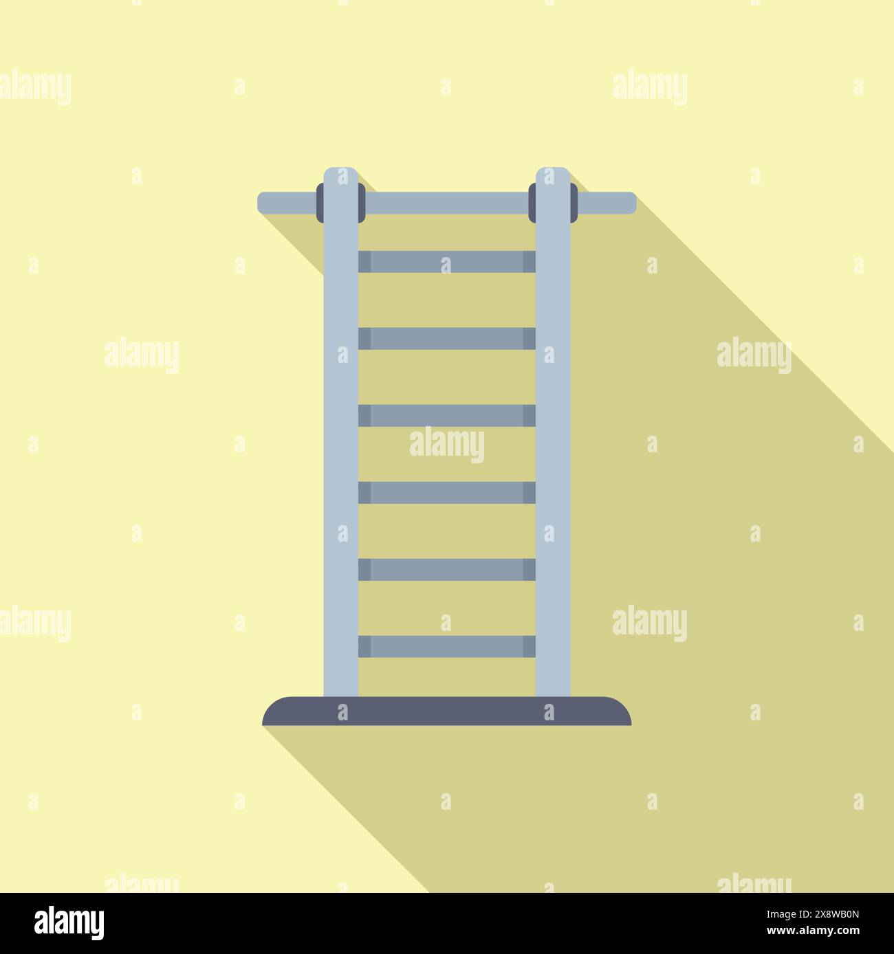 Minimalistic flat design of a step ladder with shadow, isolated on a ...