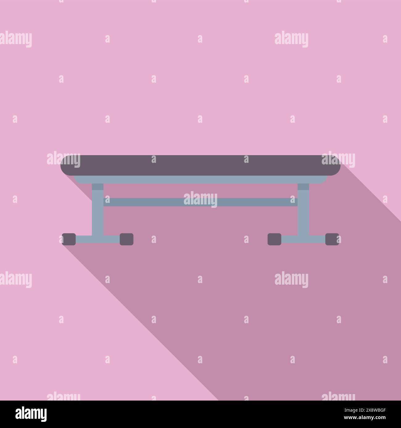 Minimalist vector illustration of a black gym bench with shadow effect ...