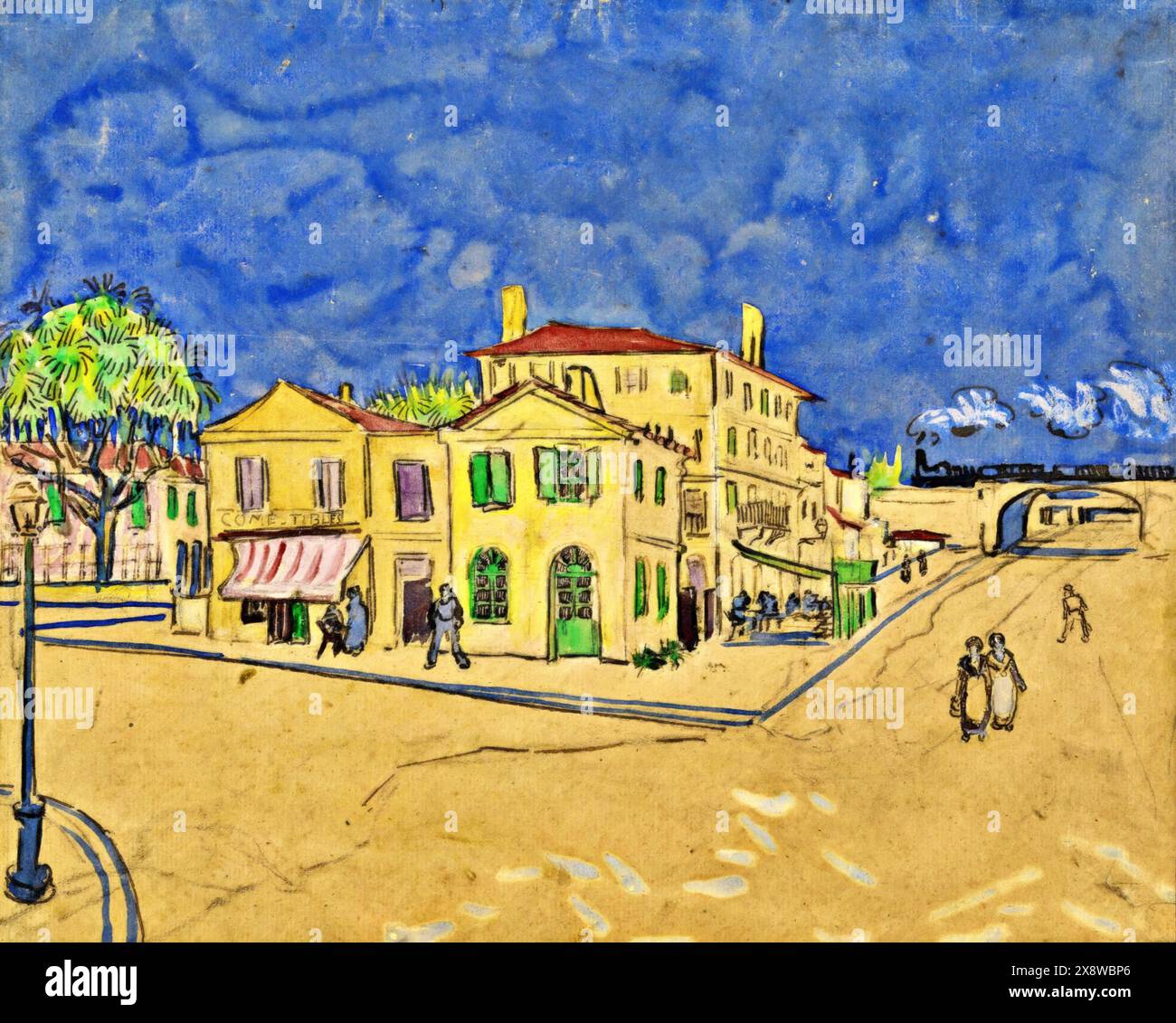 The Yellow House (The Street), 1888 (Painting) Artist Gogh, Vincent van (1853-90) Dutch Stock ...