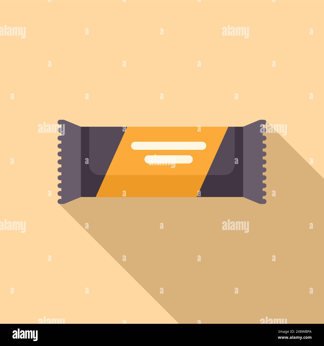 Simple flat design of a candy bar with shadow, perfect for foodrelated ...