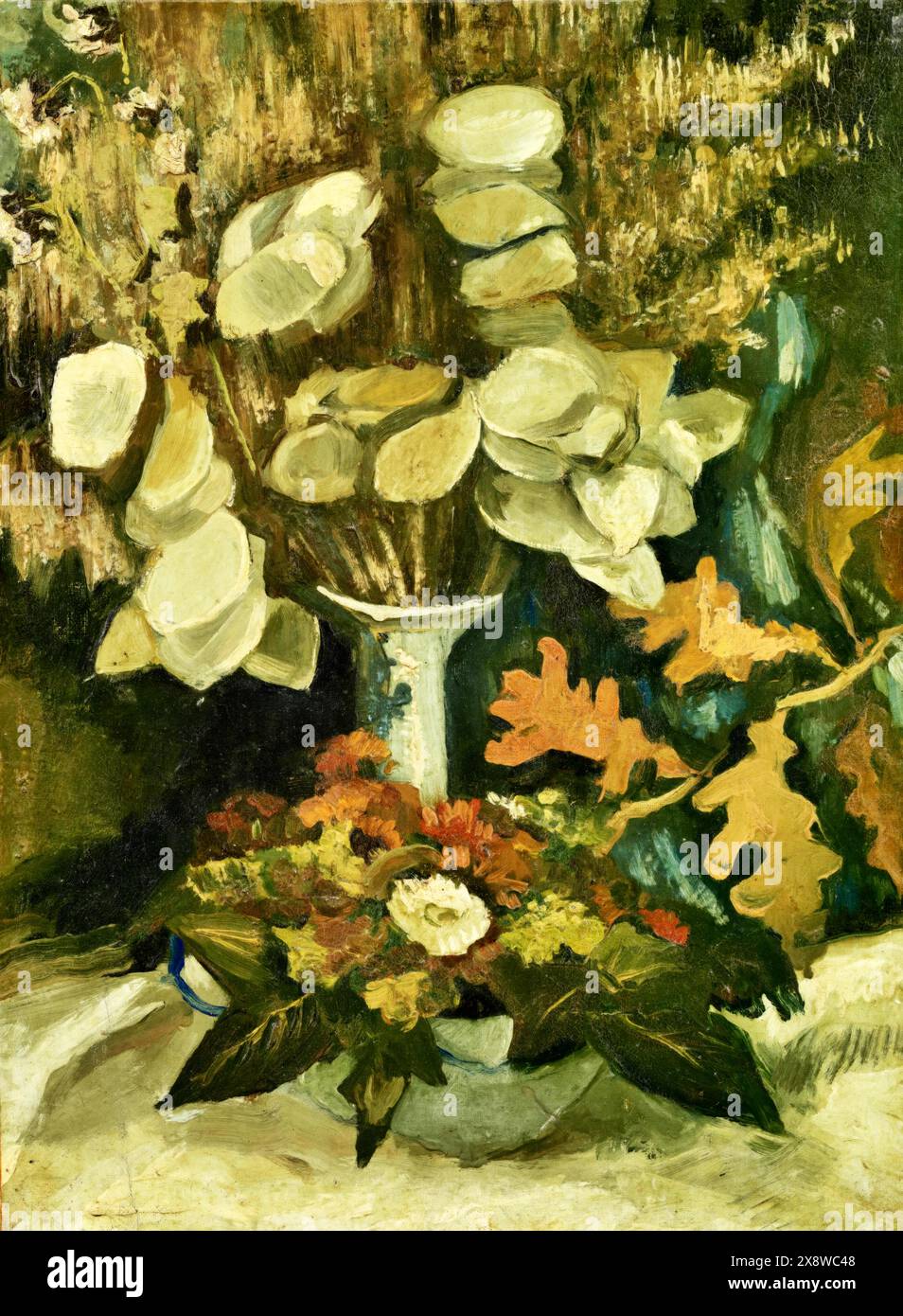 Vase with Honesty, 1884-85 (Painting) Artist Gogh, Vincent van (1853-90 ...