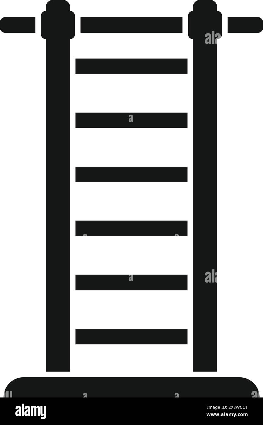 Minimalistic black wallmounted gym ladder icon for strength training ...