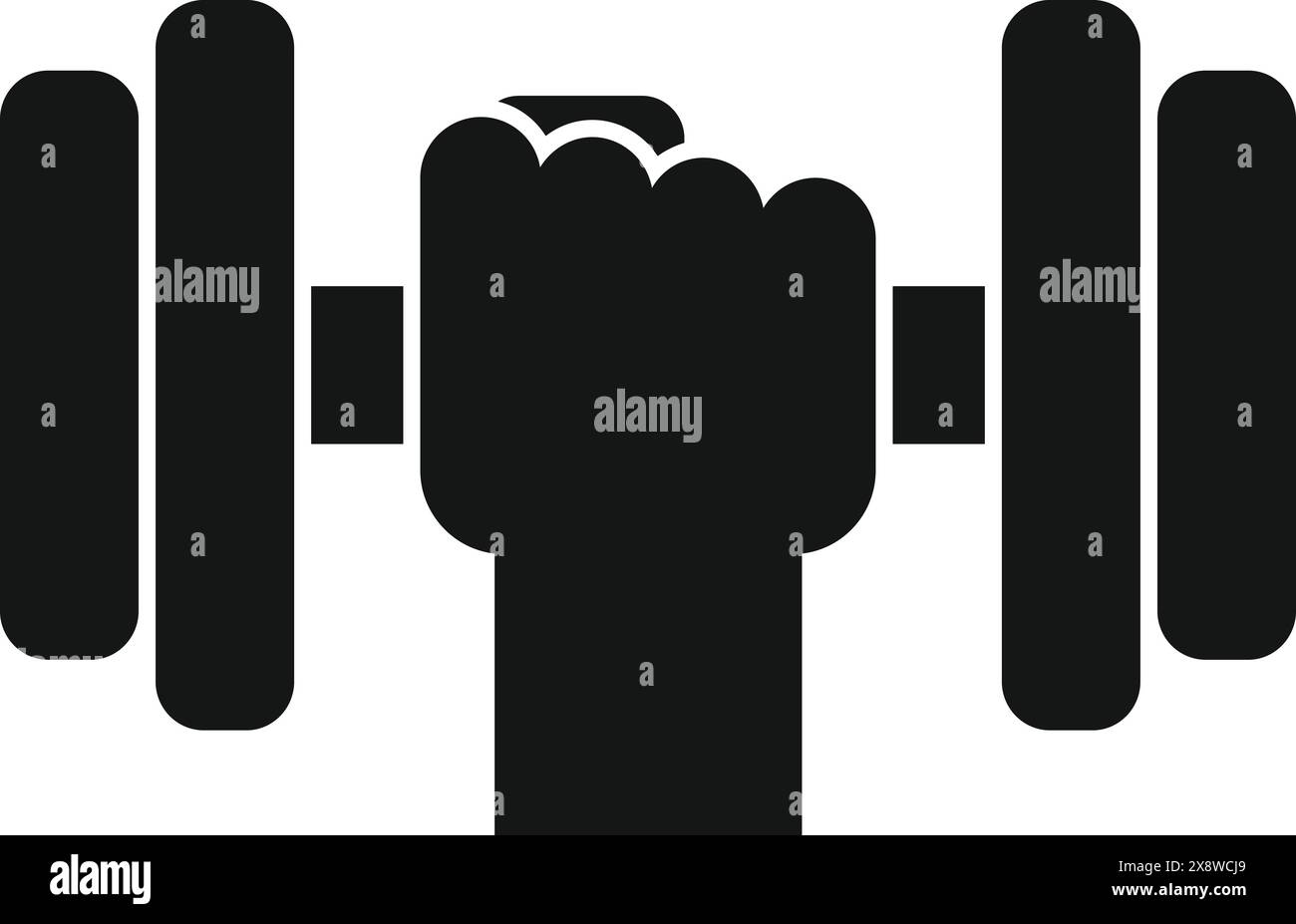 Silhouette of a hand holding a dumbbell, symbolizing strength and ...