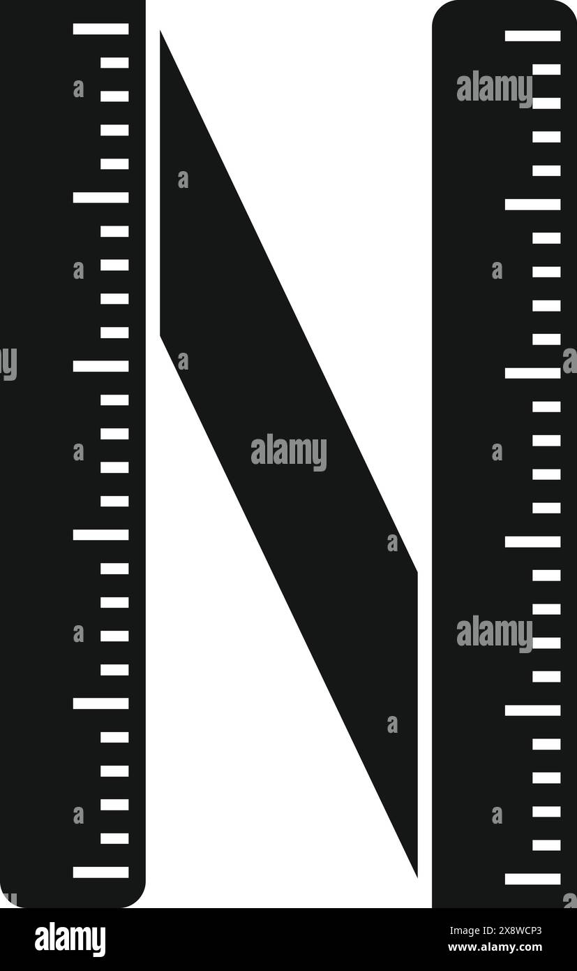 Black and white ruler with a letter N on it Stock Vector Image & Art ...