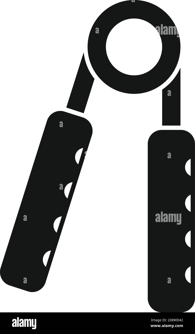 Vector hand grip strengthener icon in black and white for fitness ...