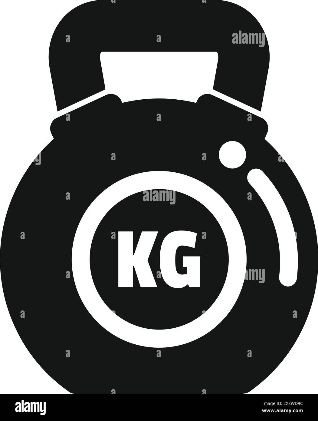 Vector illustration of a kettlebell's silhouette with a kg label ...
