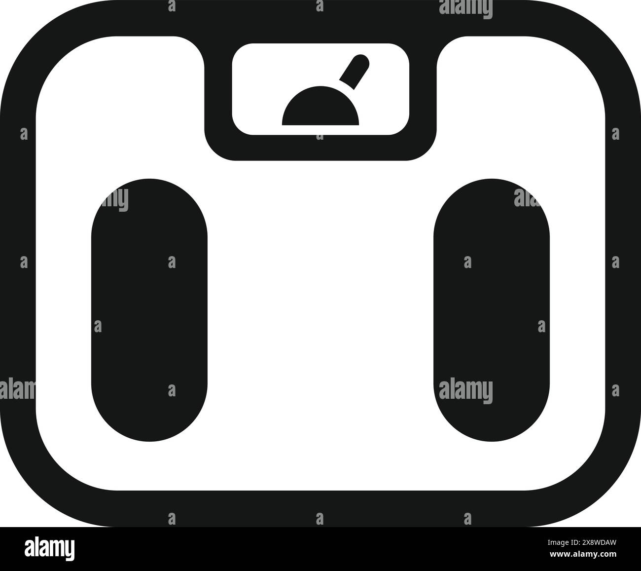 Vector digital bathroom scale icon in minimalist flat design for weight ...