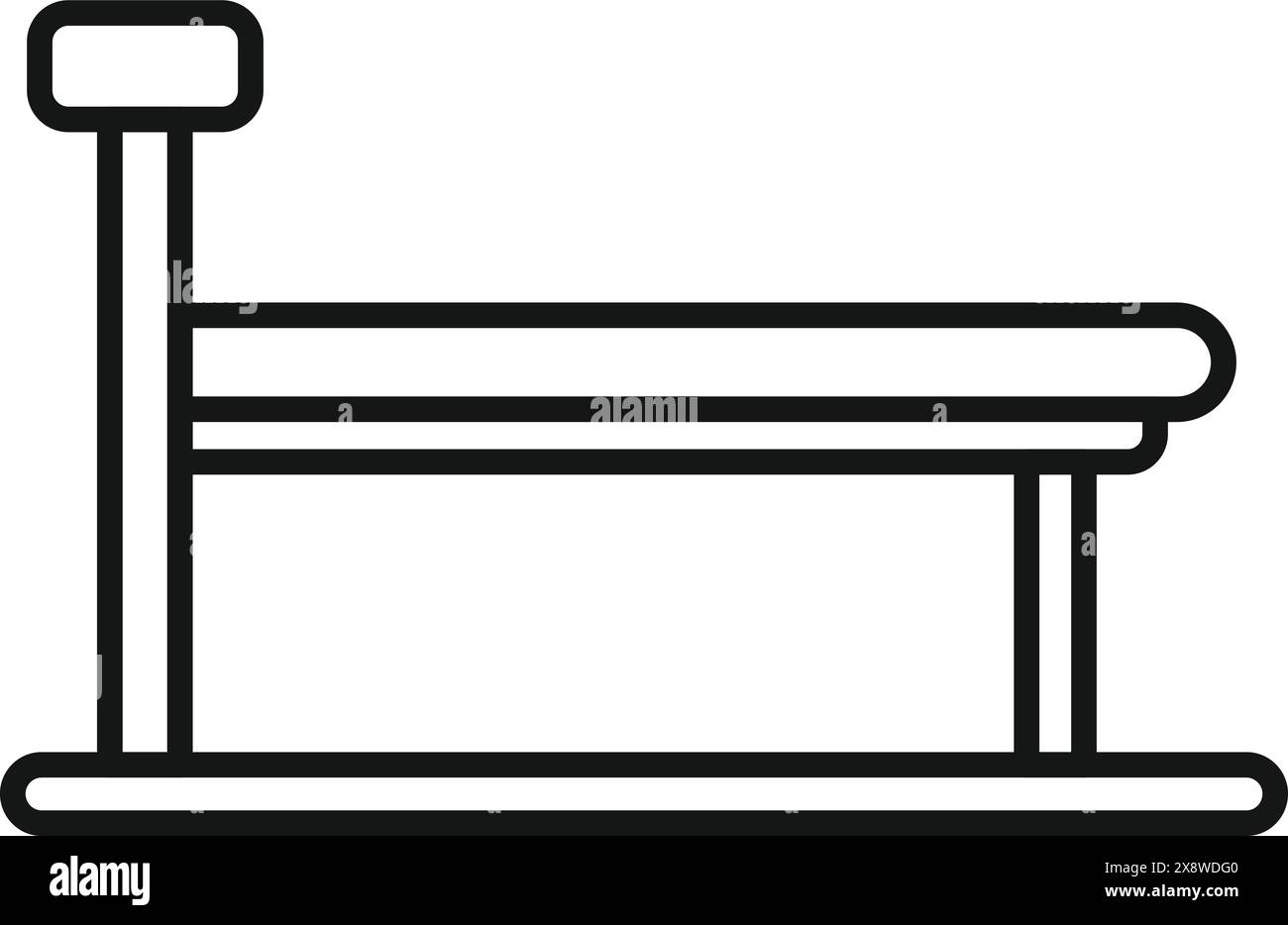 Black outline representation of a contemporary park bench, suitable for ...