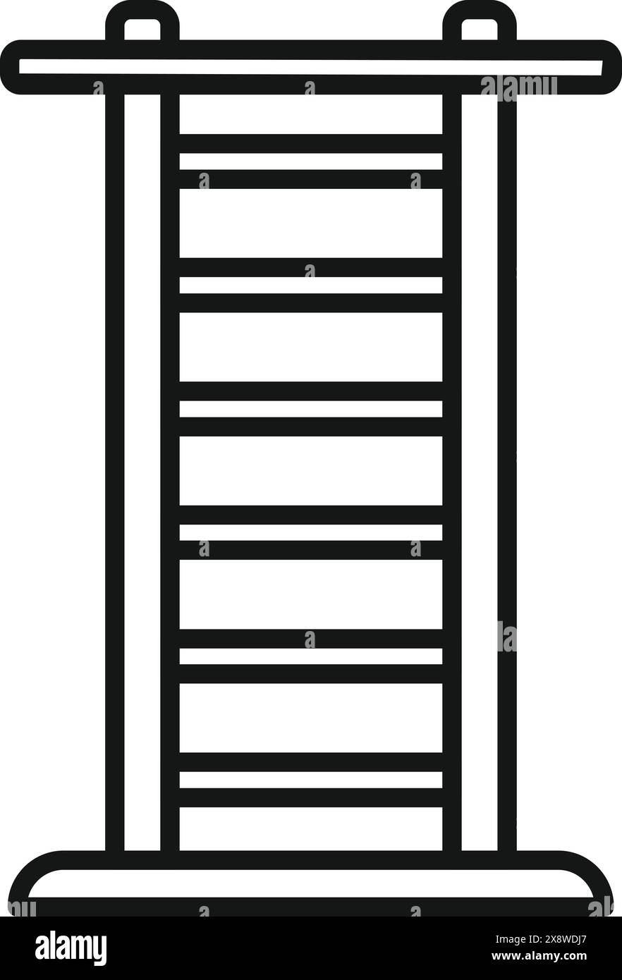 Black and white line art of a ladder, perfect for various design uses ...