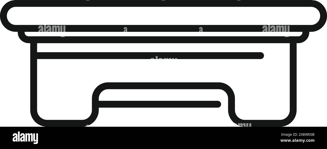 Vector outline of a simple bench design, isolated on white background ...