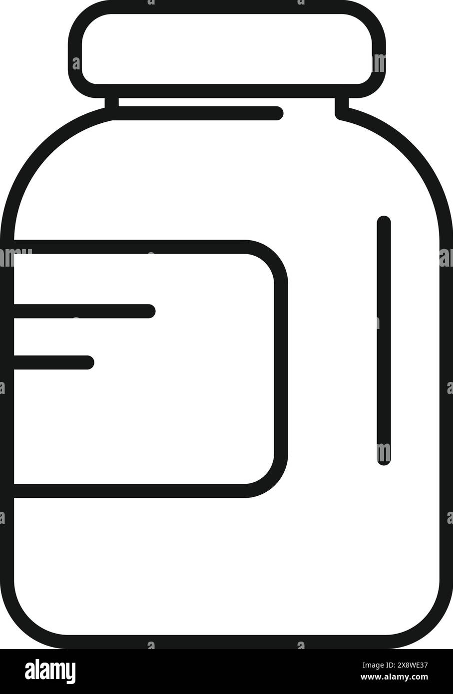 Minimalistic black line drawing of a closed medicine bottle suitable ...