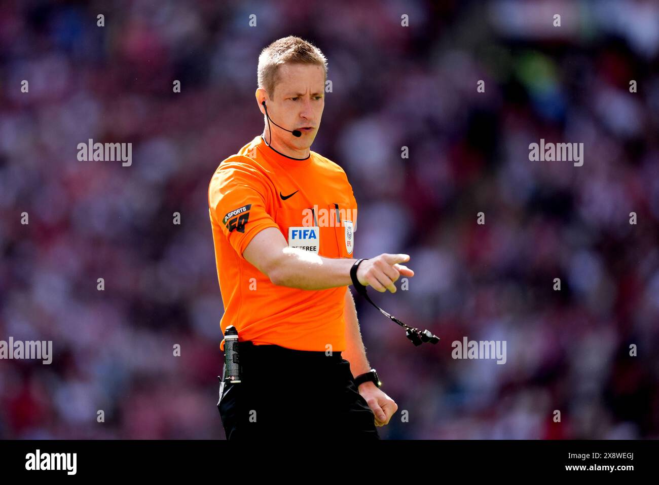 Referee John Brooks during the Sky Bet Championship play-off final at ...