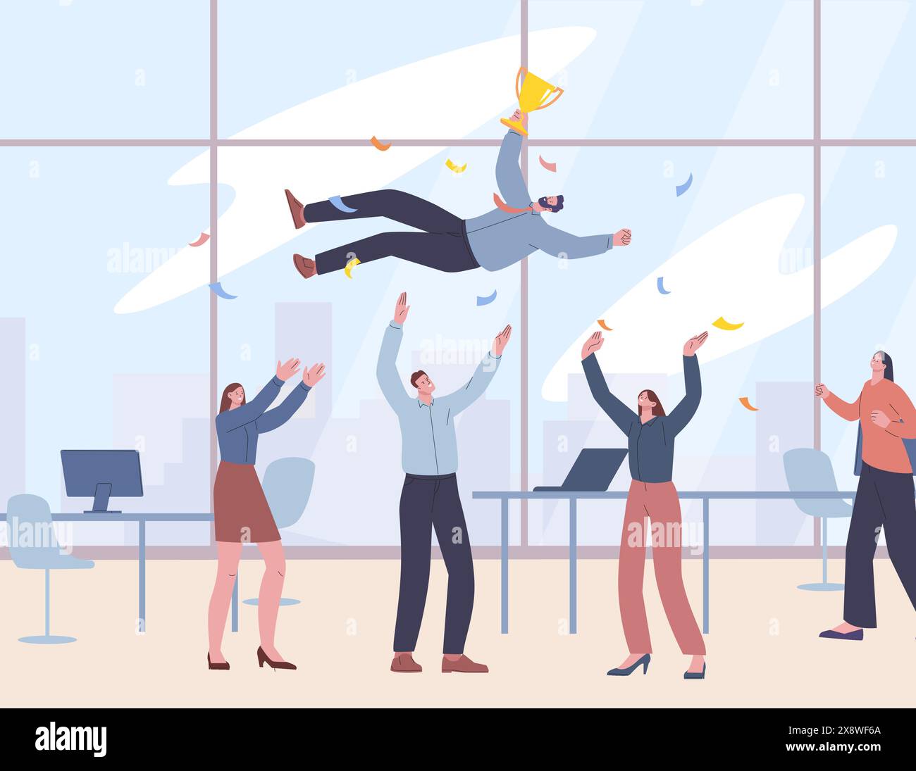 Business male celebrate victory successful Stock Vector Images - Alamy