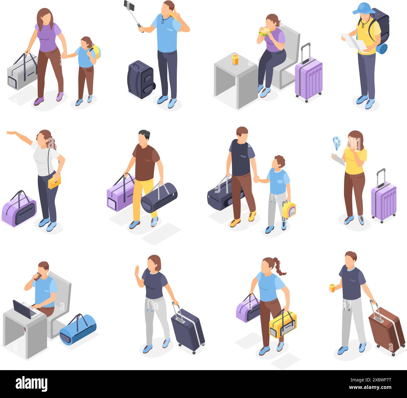 Woman men backpack travel Stock Vector Images - Alamy