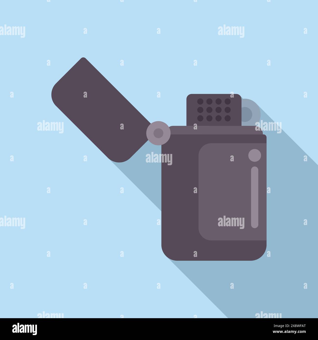 Vector illustration of a classic fliptop lighter in a modern flat ...
