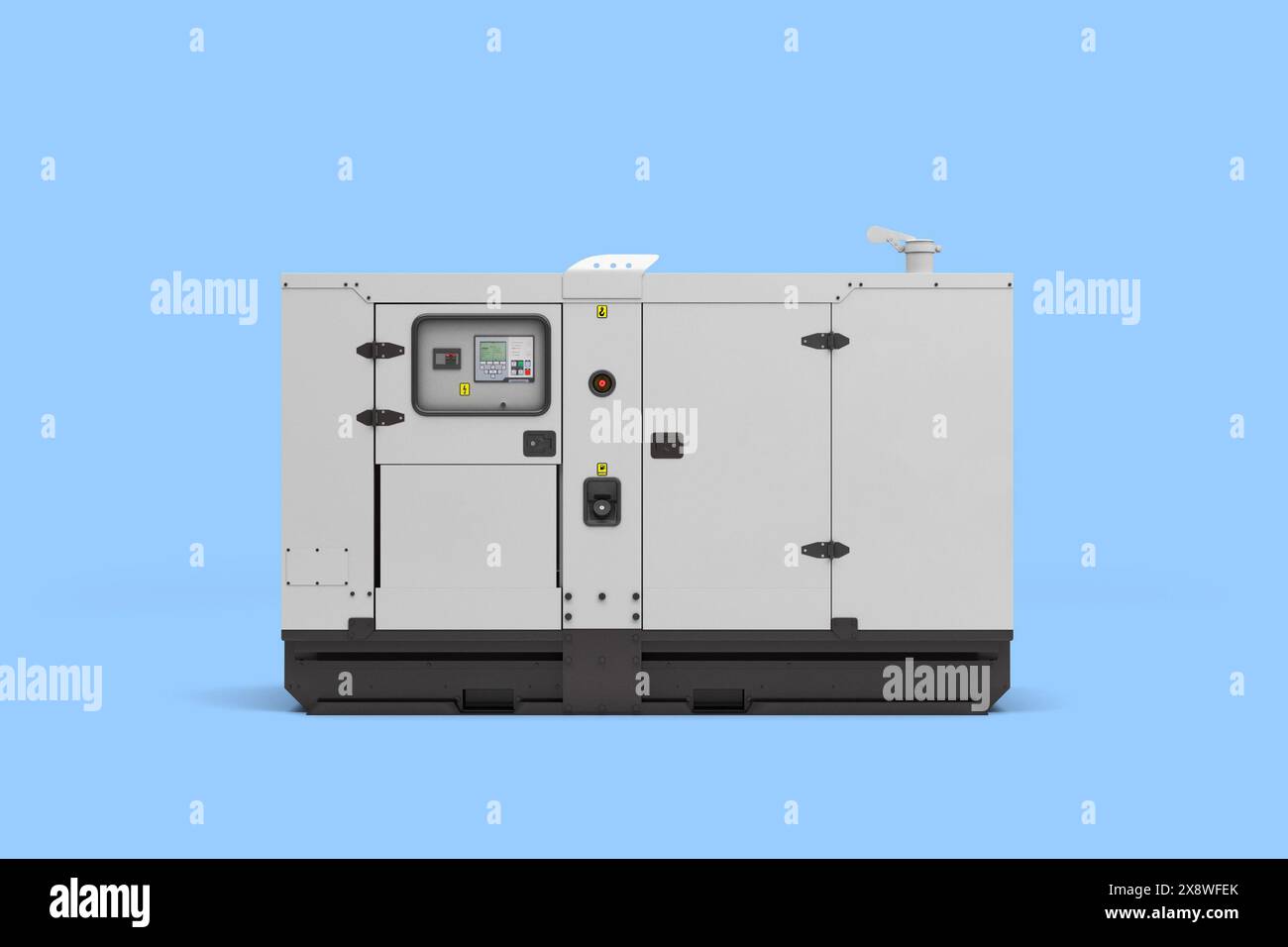 Mobile diesel generator for emergency electric power front view 3d ...
