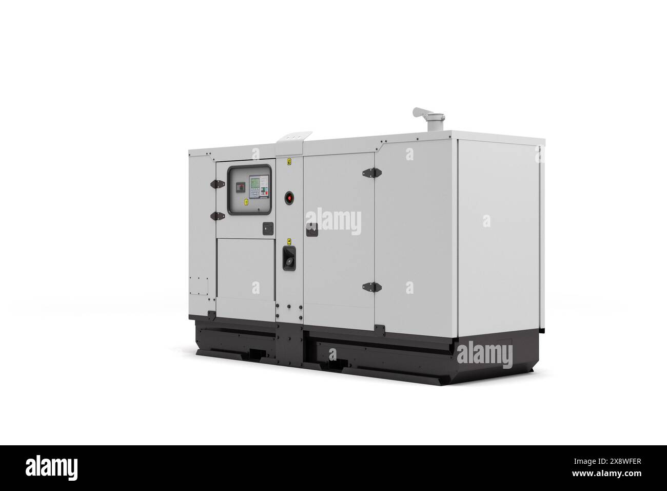 Mobile diesel generator for emergency electric power left view 3d ...