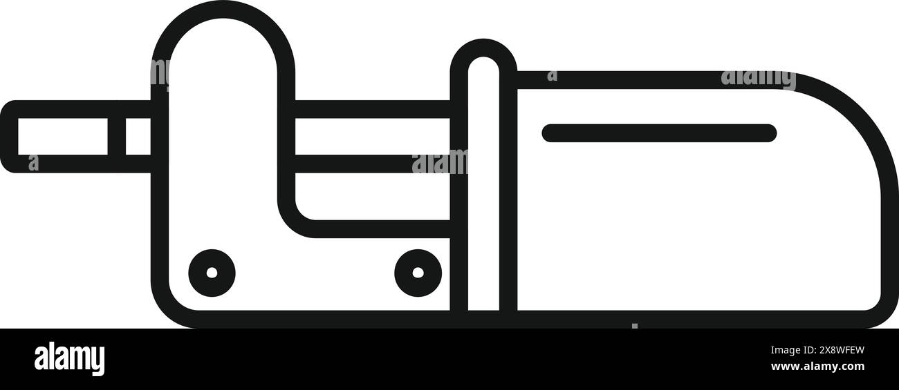 Vector illustration of a simple line art clamp tool, isolated on a ...