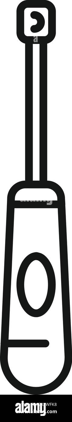 Flathead screwdriver illustration with black and white outline vector ...