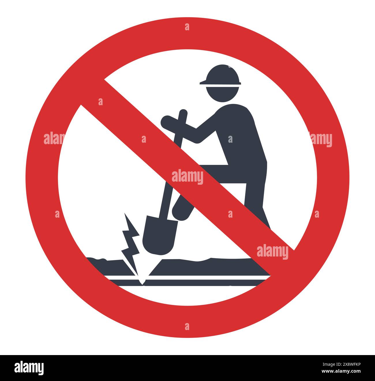 Underground cable warning sign Stock Vector Images - Alamy