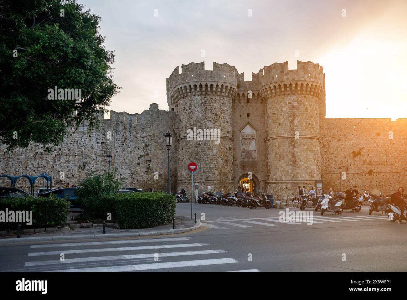Rhodes, Greece - 21.10.2023: Entrance to the Rhodian fortress Stock ...