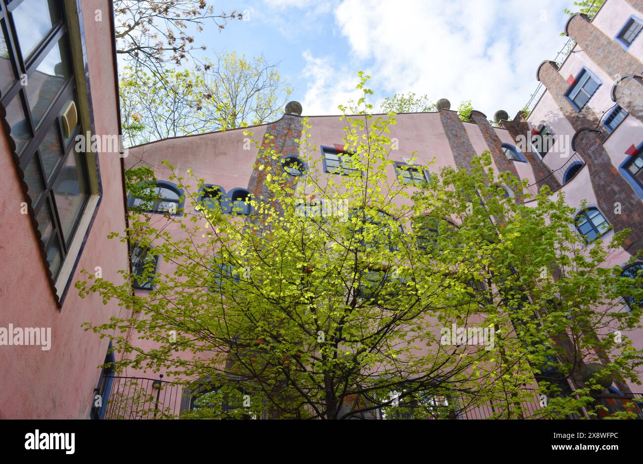 Magdeburg, Germany 04-20-2024 green citadel inner yard, the famous ...