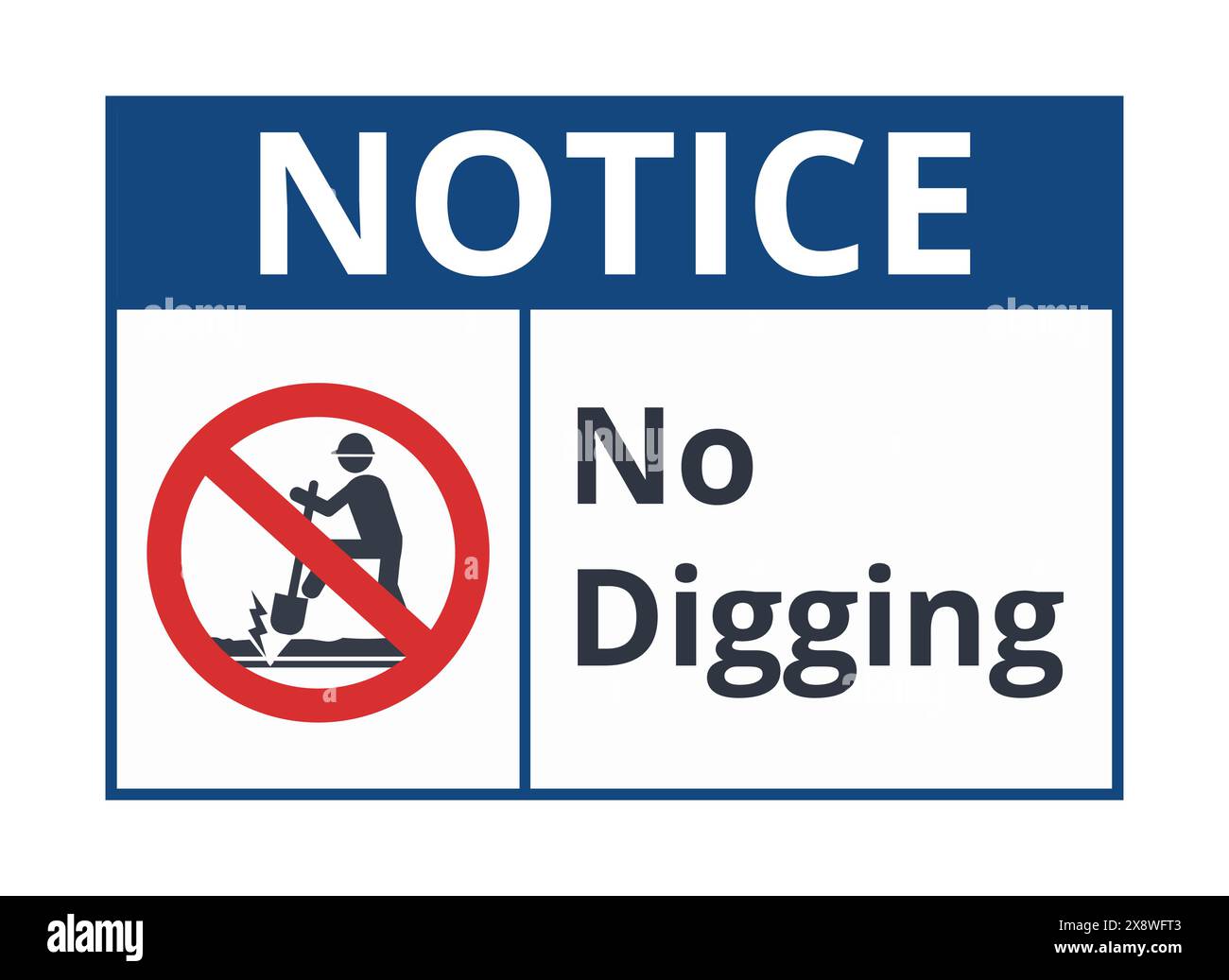 Warning notice to not dig symbol Stock Vector Image & Art - Alamy