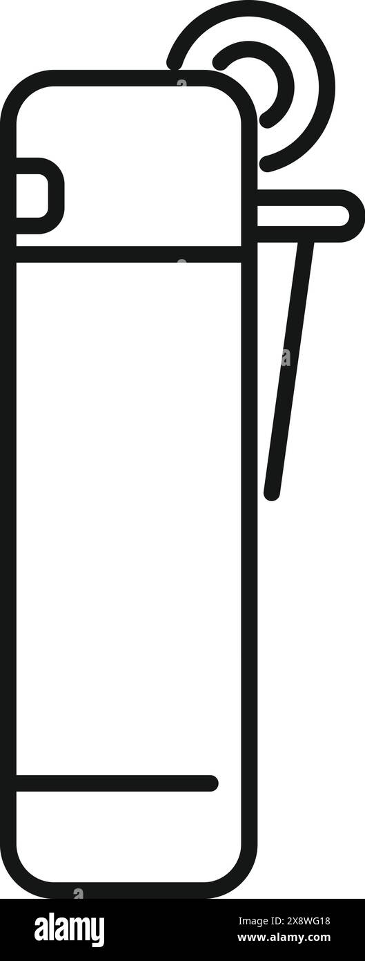 Simple black and white line drawing of a portable gas stove with a ...