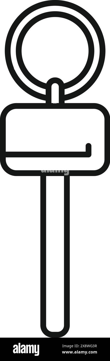 Vector illustration of a detailed, modern key icon in outline design ...