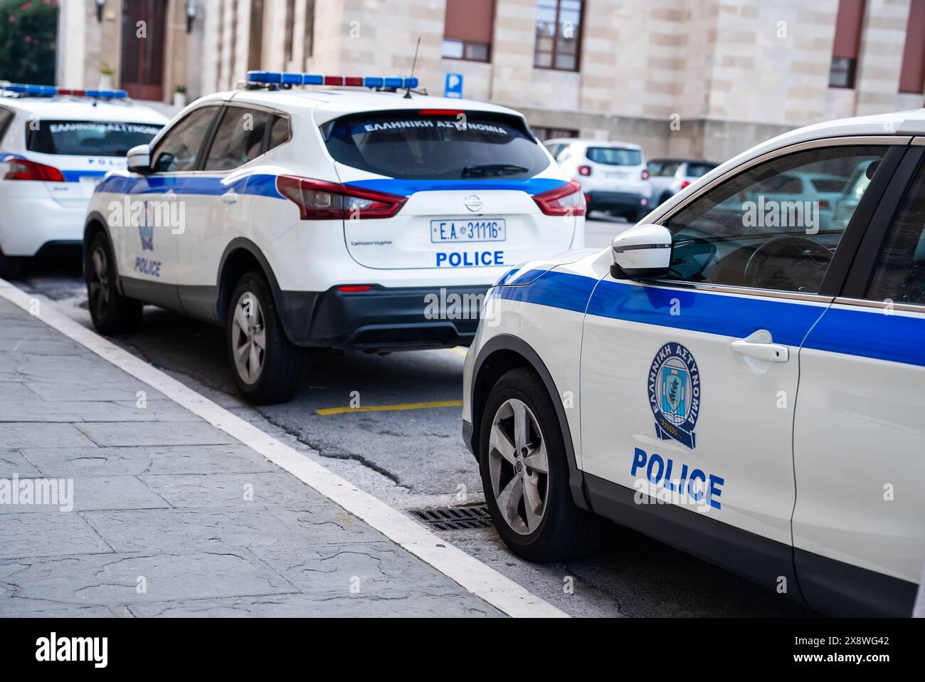 Rhodes, Greece - 21.10.2023: Police cars near Rhodes Police ...