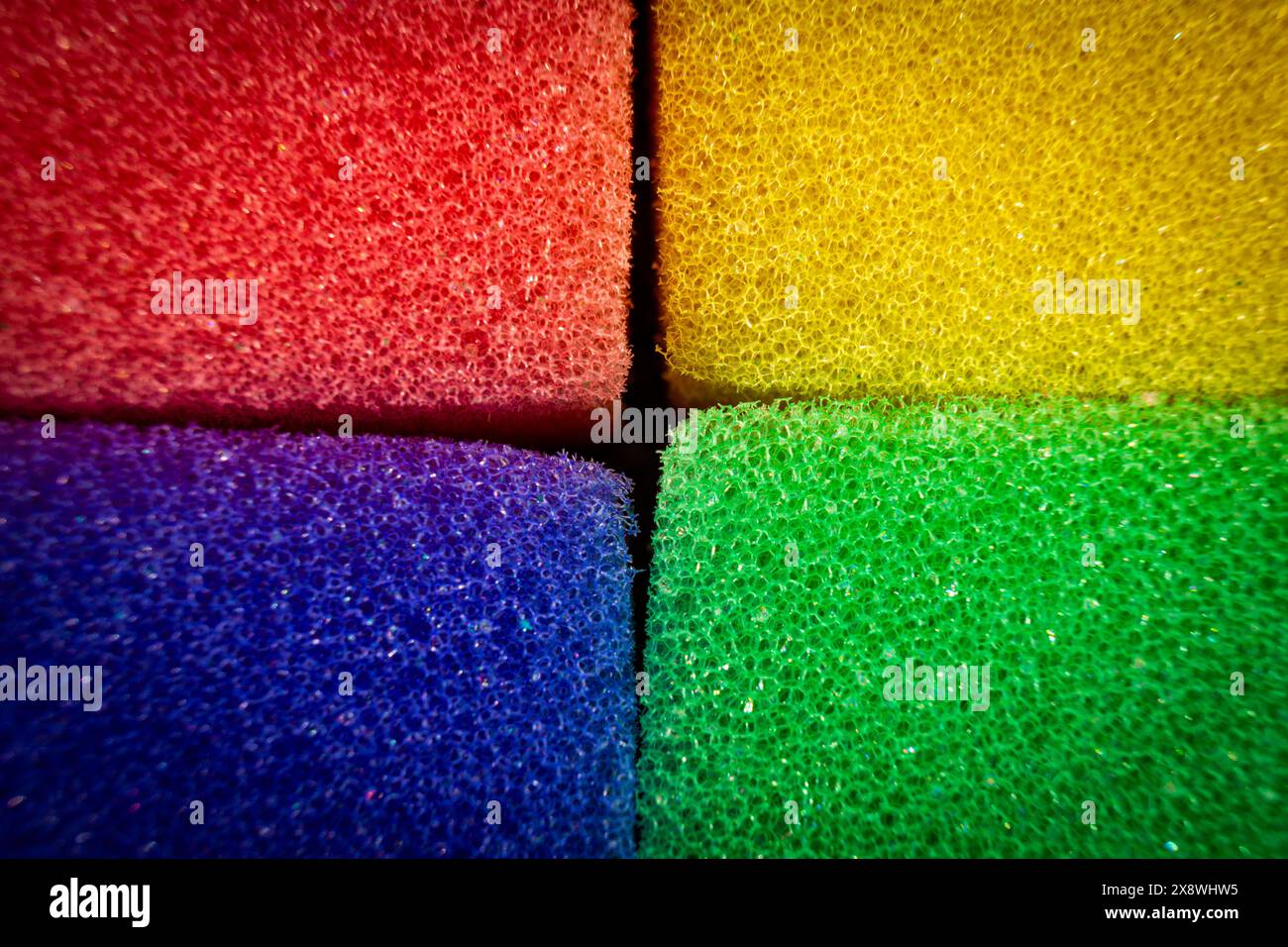 Vibrant Rainbow Colored Sponge Macro Close Up Stock Photo - Alamy