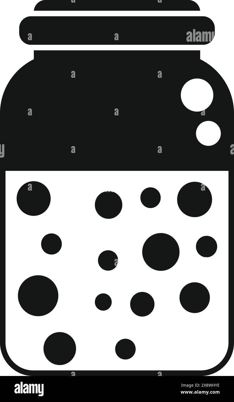 Simple black and white clipart style illustration of a candy jar ...