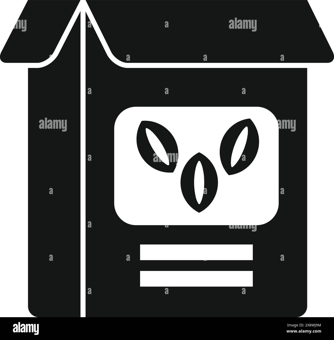 Illustration of a seed packet icon in black and white for gardening and ...