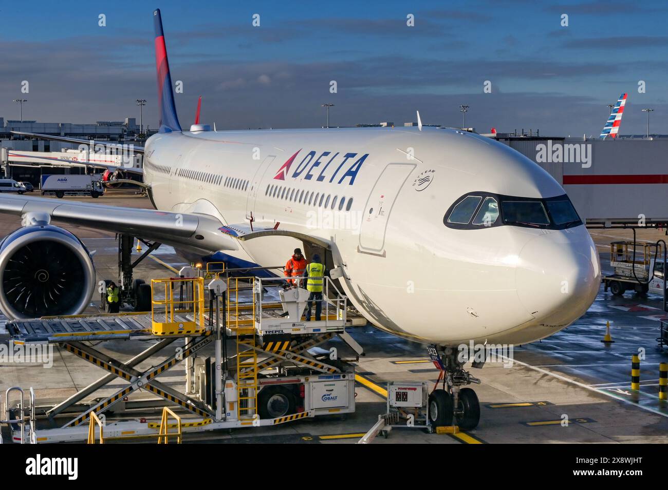 London, England, Uk - 11 January 2024: Side of a delta airlines ...