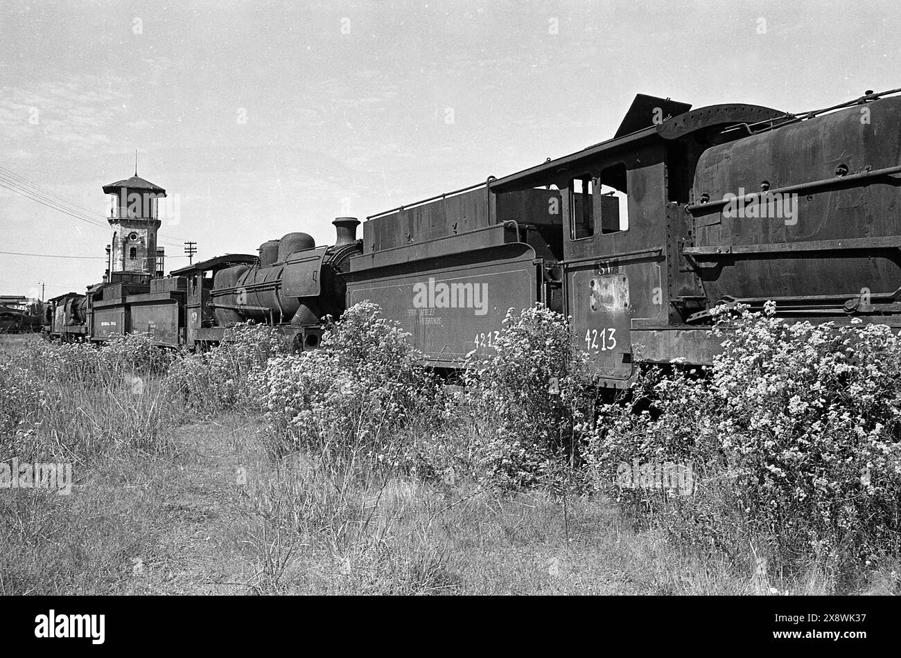 Locomotive graveyard in Buenos Aires, Argentina, circa 1970s Stock ...