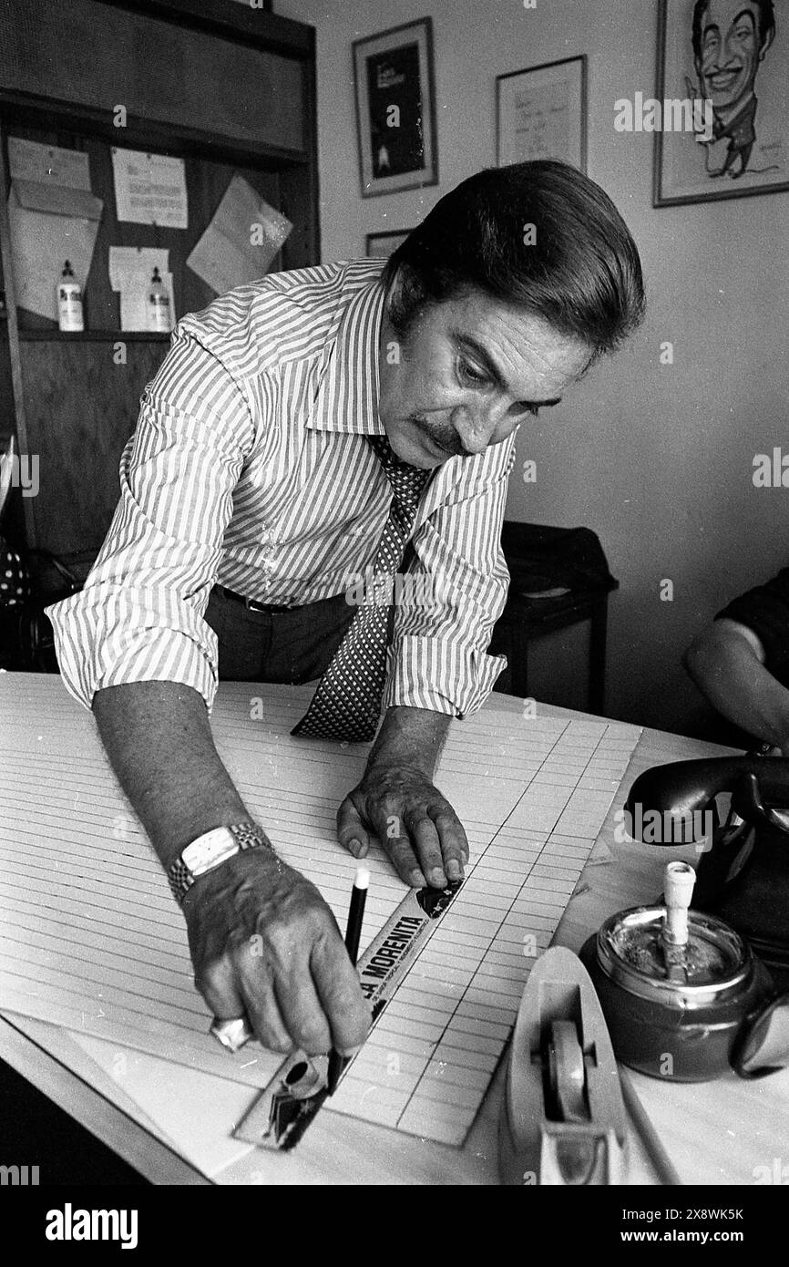 Argentine TV presenter and radio announcer Roberto Galán, during a show ...