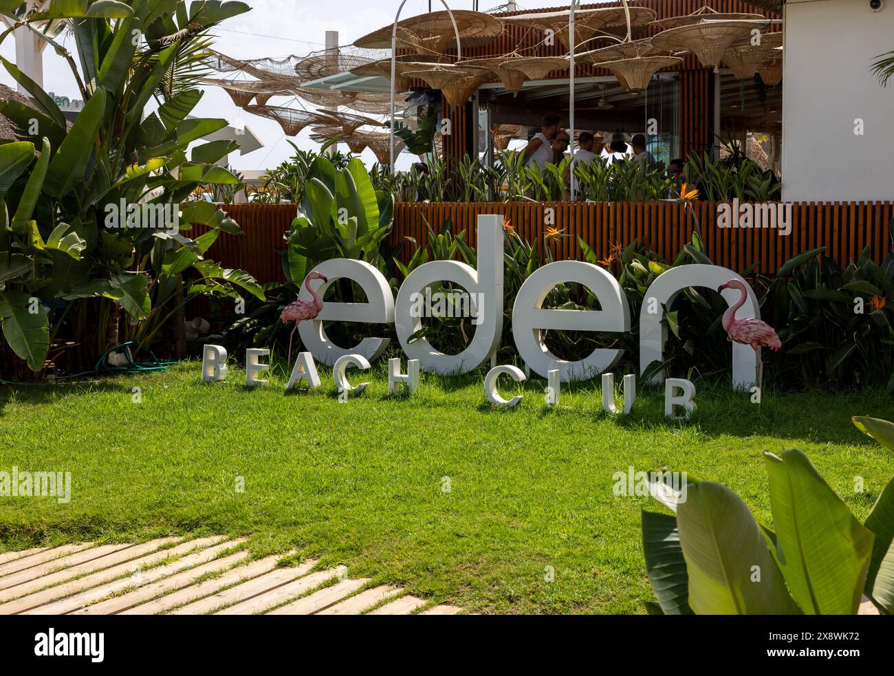 Torremolinos, Spain - Sept 15, 2023: Eden Beach Club gay-favorite beach ...
