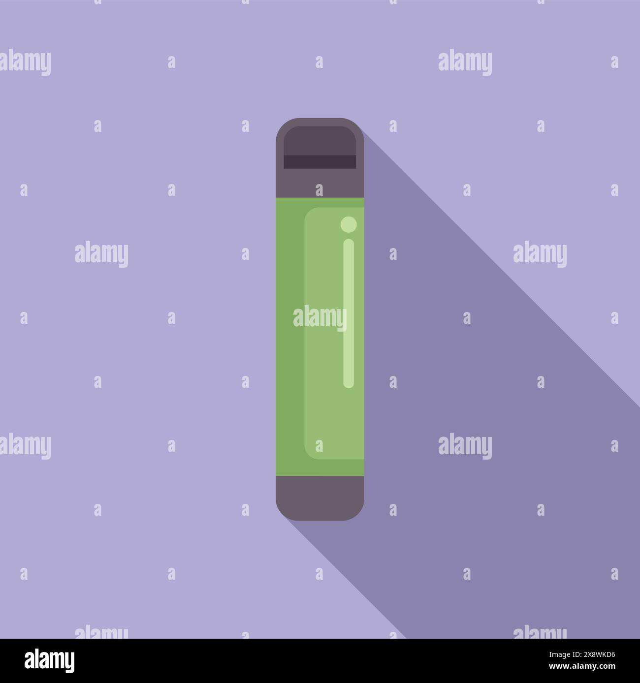 Vector image displaying a green glow stick with a minimalist shadow on ...