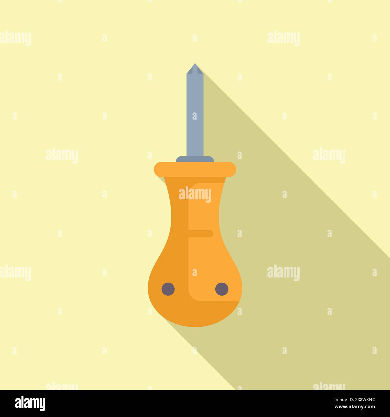 Vector graphic of a flathead screwdriver with a shadow, ideal for ...