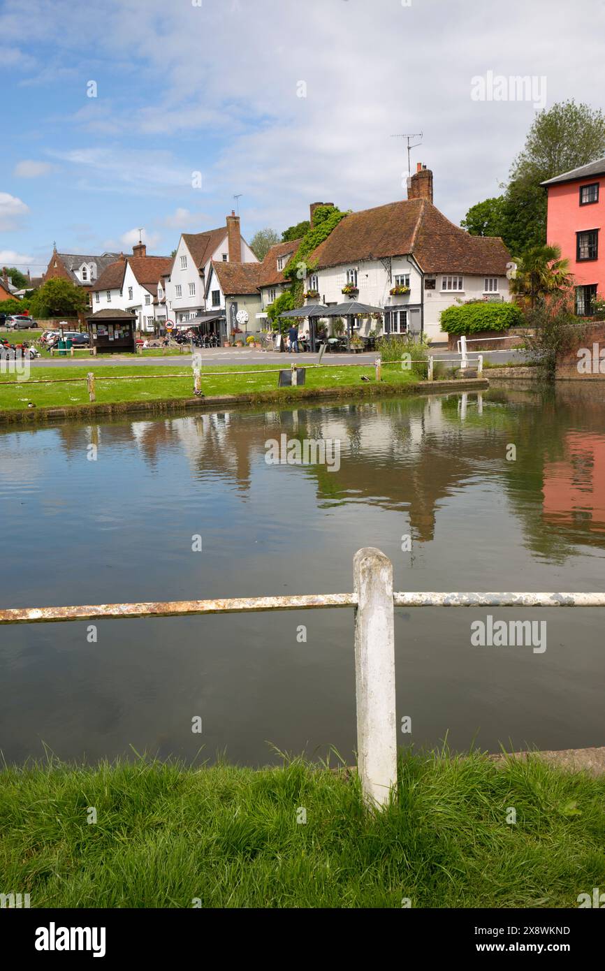 Duck Pond and Village Green Finchingfield Essex Stock Photo - Alamy