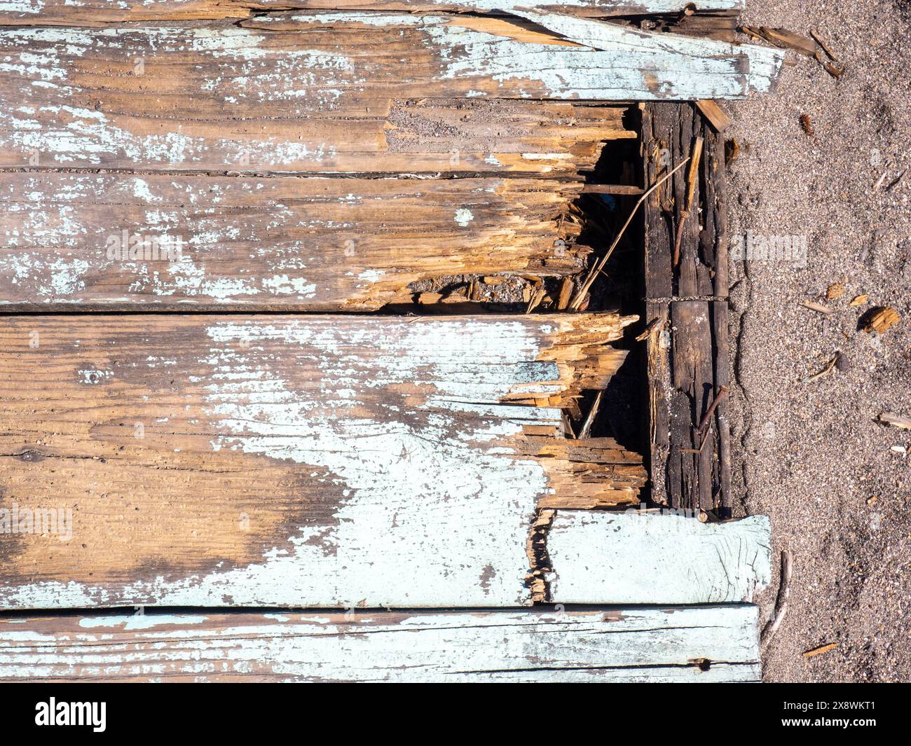 Uneven white wood surface. Torn wood. damaged flooring is white Stock ...
