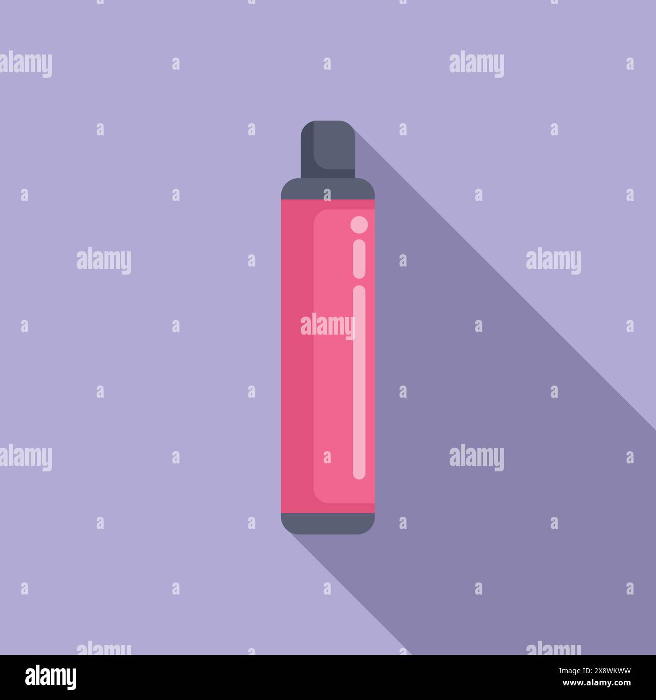 Flat design vector illustration of a pink shampoo bottle with a shadow ...