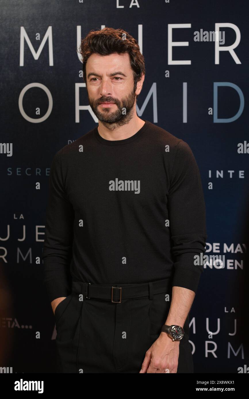 Actor Javier Rey attends the photocall of the movie La Mujer Dormida in ...