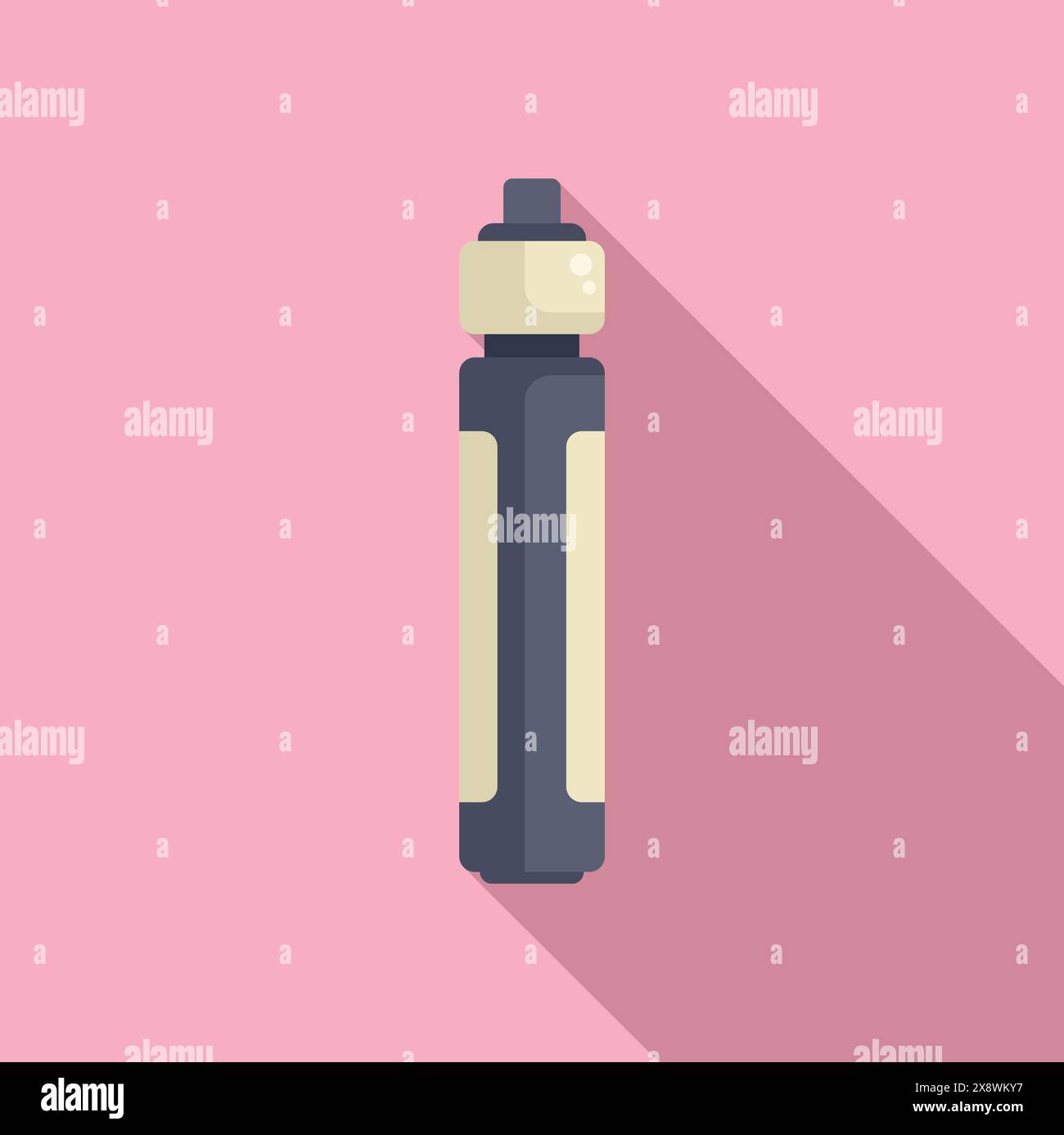 Minimalistic flat design of a modern vape pen, with a soft shadow ...