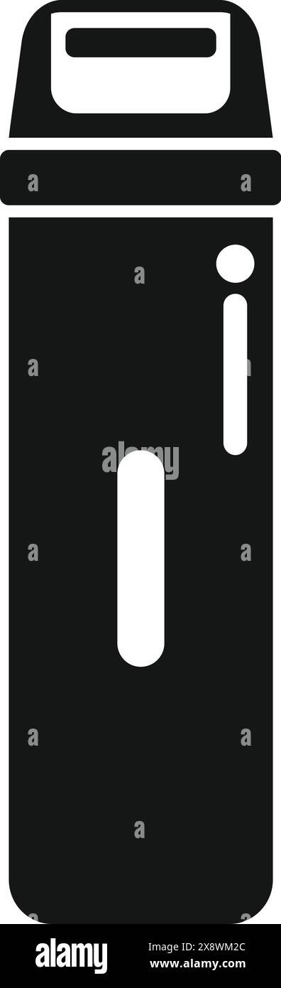 Vector illustration of a simple, modern trash bin silhouette isolated ...