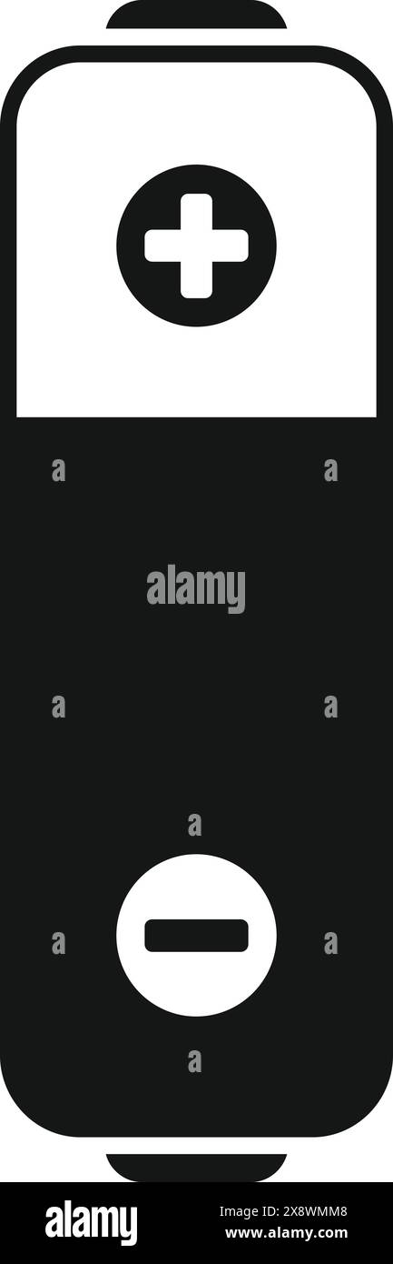 Vector graphic of a black and white battery icon, depicting charge ...