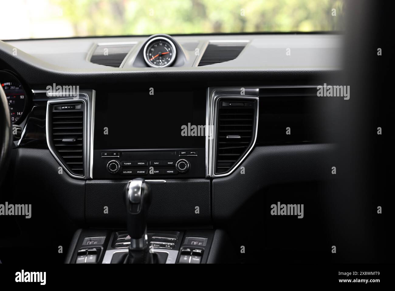 Modern navigation system with screen in car Stock Photo - Alamy