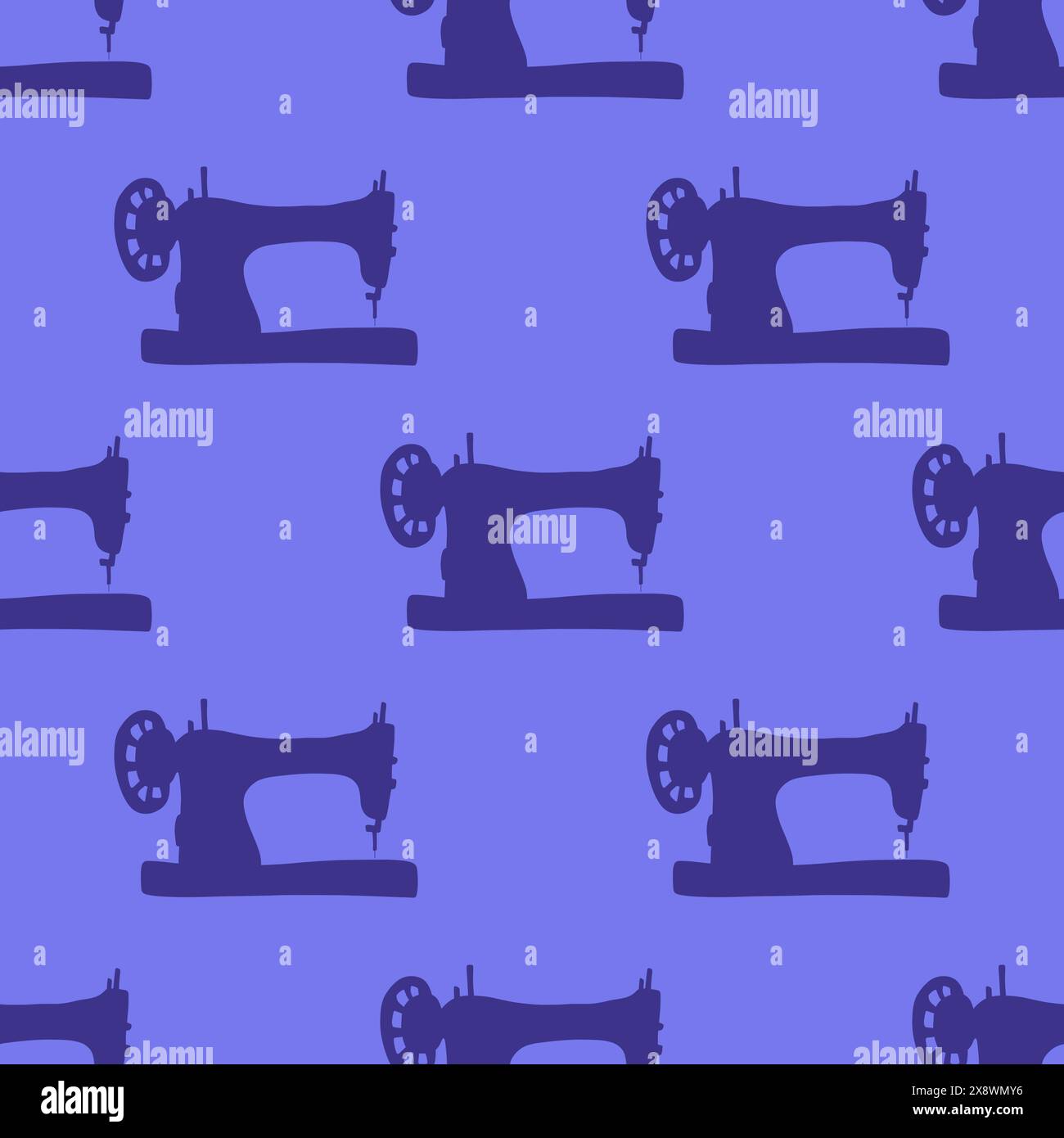 Cartoon silhouette hobbies seamless sewing machine pattern for wrapping ...