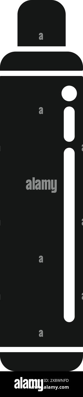 Silhouette of a sleek electronic cigarette designed for vaping, in a ...